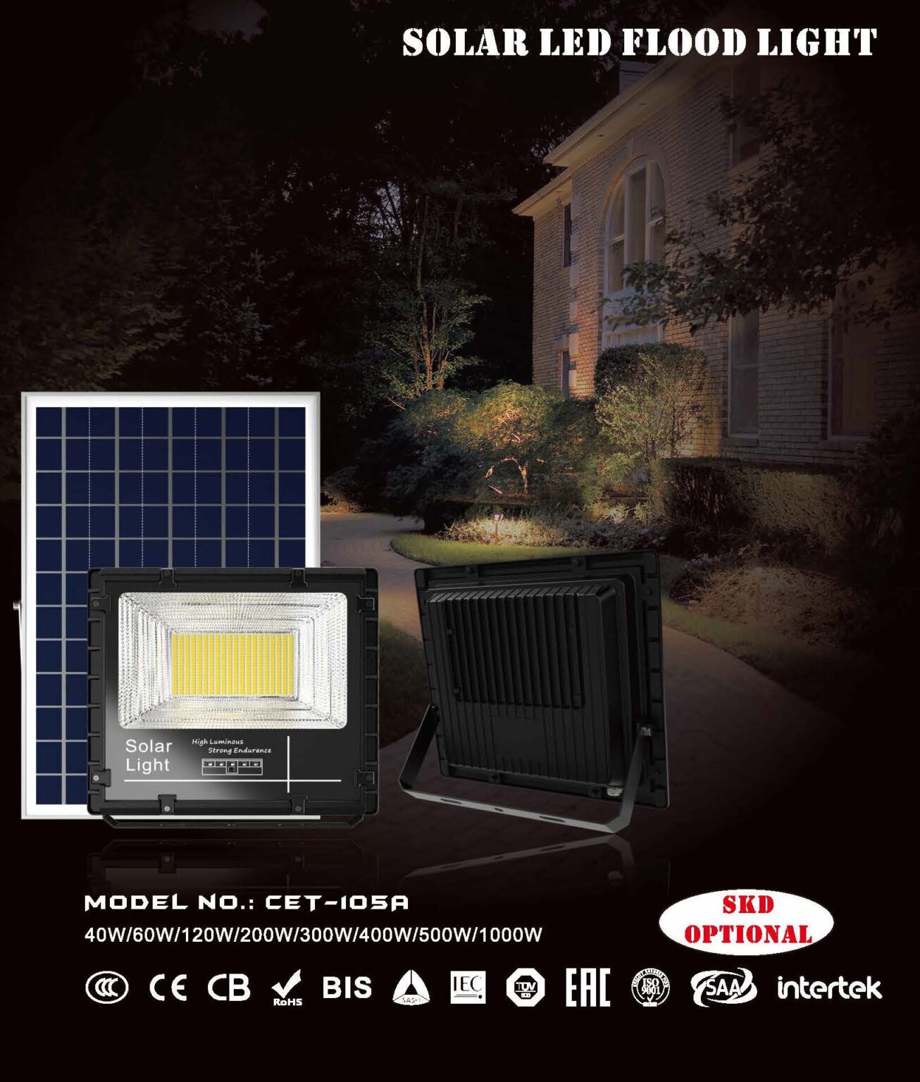 Reflector Con Panel Solar 1200W – Transline